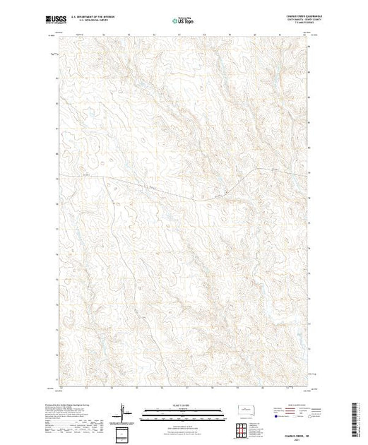 USGS US Topo 7.5-minute map for Charlie Creek SD 2021 – American Map Store
