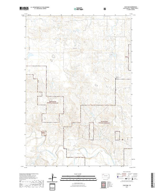 USGS US Topo 7.5-minute map for Cole Dam SD 2021 – American Map Store