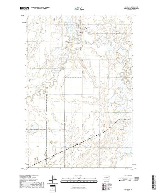 USGS US Topo 7.5-minute map for Columbia SD 2021 – American Map Store