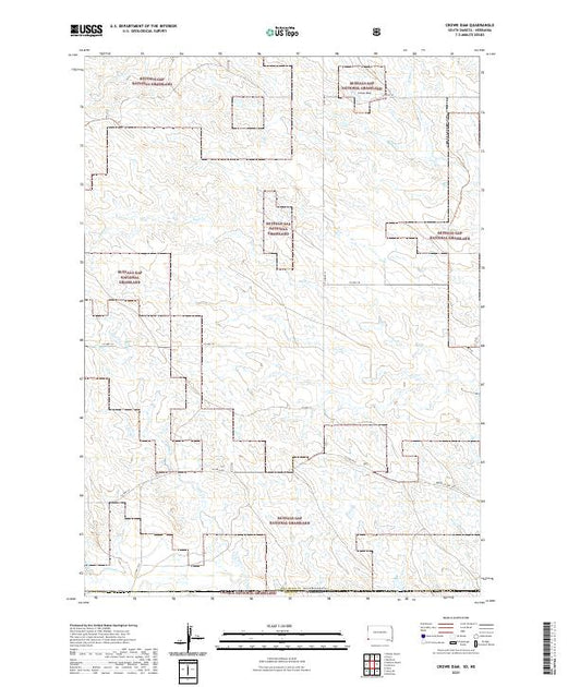 USGS US Topo 7.5-minute map for Crowe Dam SDNE 2021 – American Map Store