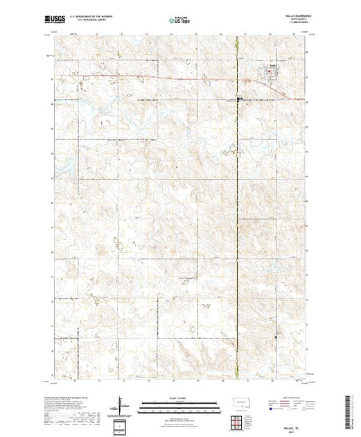 USGS US Topo 7.5-minute map for Dallas SD 2021 – American Map Store