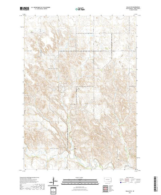 USGS US Topo 7.5-minute map for Dallas SW SD 2021 – American Map Store