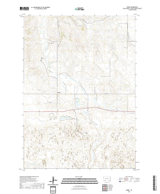 USGS US Topo 7.5-minute map for Denby SD 2021 – American Map Store