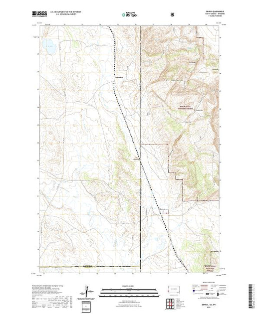 USGS US Topo 7.5-minute map for Dewey SDWY 2021 – American Map Store