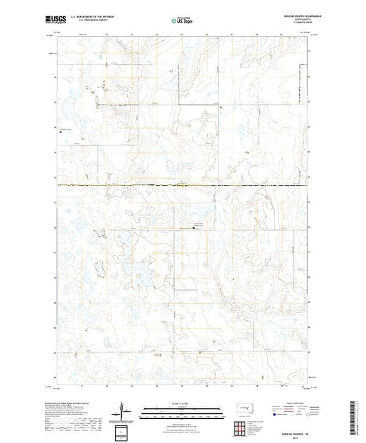 USGS US Topo 7.5-minute map for Duncan Church SD 2021 – American Map Store