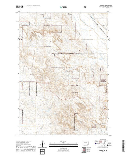 USGS US Topo 7.5-minute map for Edgemont SW SD 2021 – American Map Store