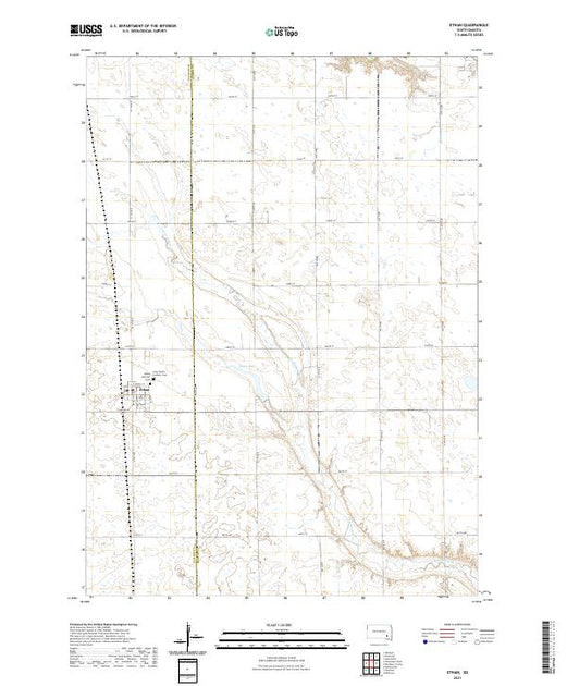USGS US Topo 7.5-minute map for Ethan SD 2021 – American Map Store