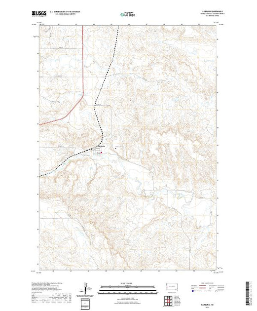 USGS US Topo 7.5-minute map for Fairburn SD 2021 – American Map Store