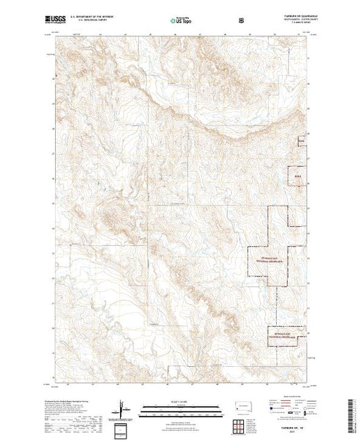 USGS US Topo 7.5-minute map for Fairburn SW SD 2021 – American Map Store