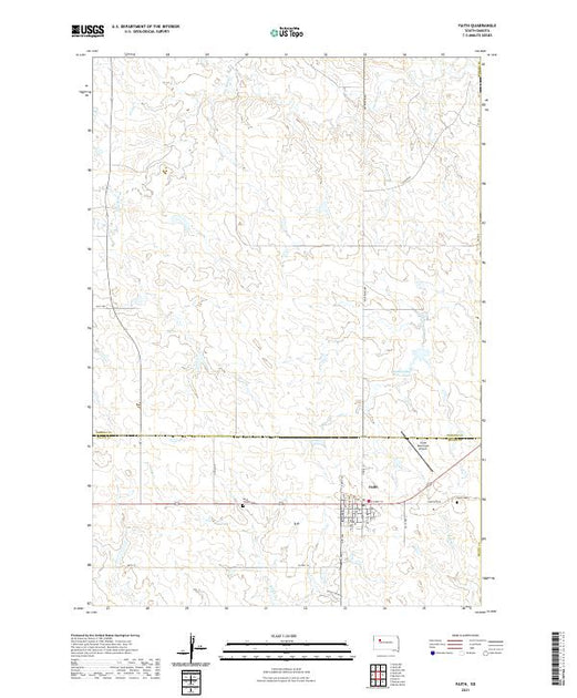 USGS US Topo 7.5-minute map for Faith SD 2021 – American Map Store