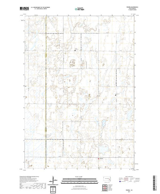 USGS US Topo 7.5-minute map for Fedora SD 2021 – American Map Store