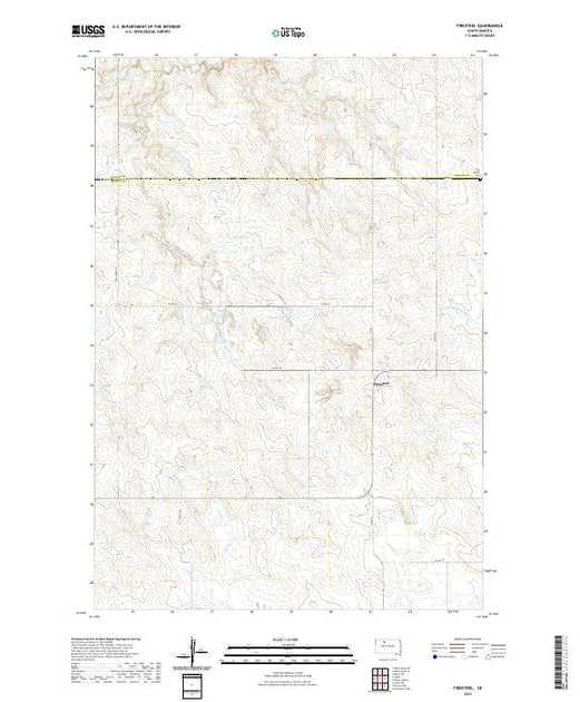 USGS US Topo 7.5-minute map for Firesteel SD 2021 – American Map Store
