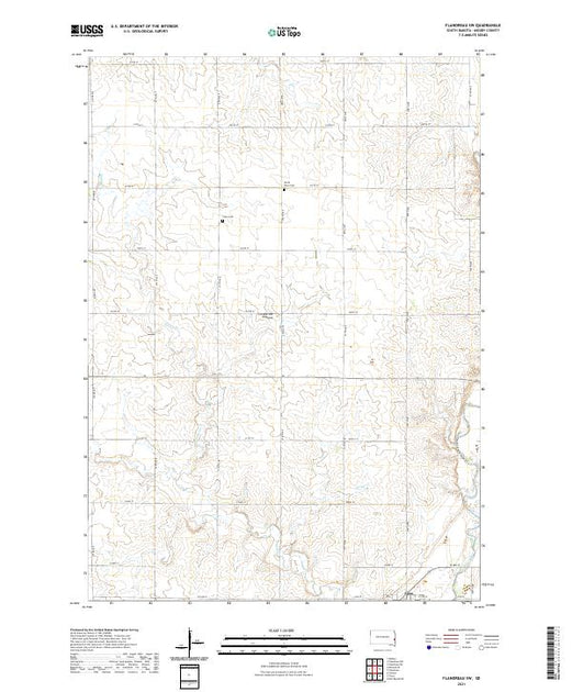 USGS US Topo 7.5-minute map for Flandreau SW SD 2021 – American Map Store