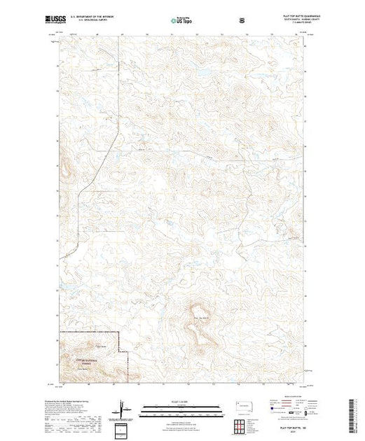 USGS US Topo 7.5-minute map for Flat Top Butte SD 2021 – American Map Store