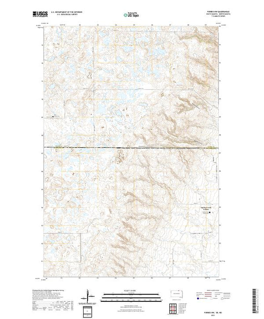 USGS US Topo 7.5-minute map for Forbes NW SDND 2021 – American Map Store