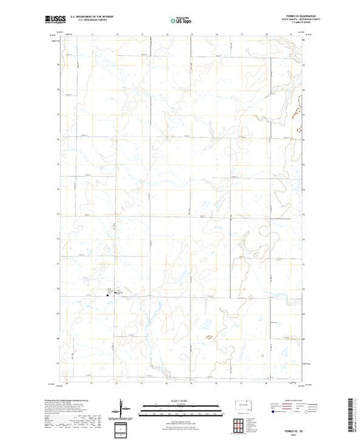 USGS US Topo 7.5-minute map for Forbes SE SD 2021 – American Map Store