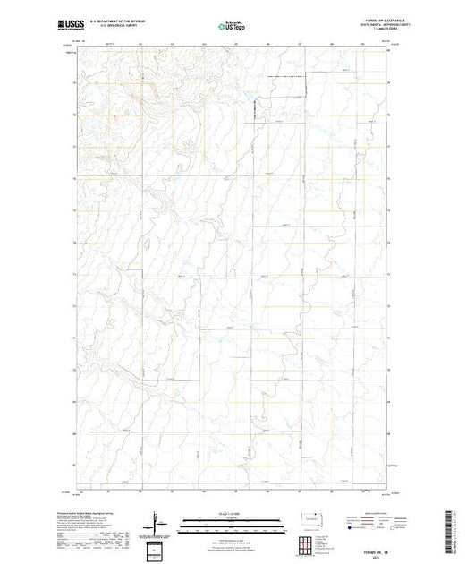 USGS US Topo 7.5-minute map for Forbes SW SD 2021 – American Map Store