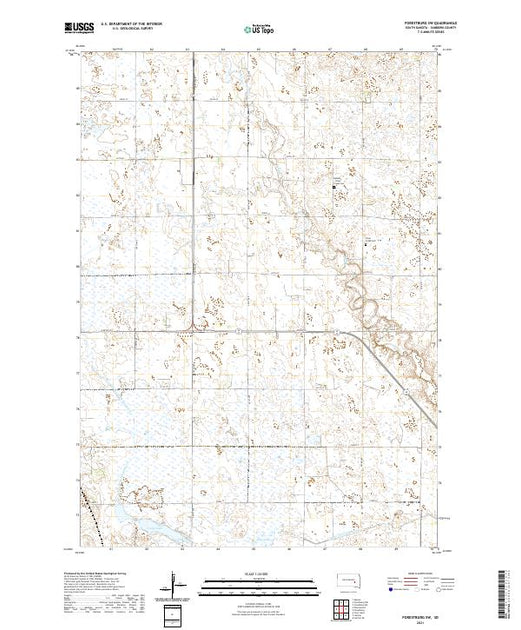 USGS US Topo 7.5-minute map for Forestburg SW SD 2021 – American Map Store