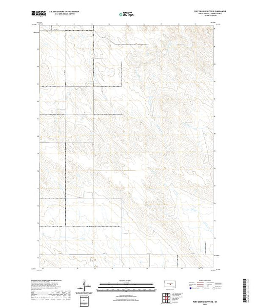 USGS US Topo 7.5-minute map for Fort George Butte SE SD 2021 – American ...