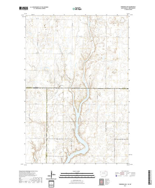 USGS US Topo 7.5-minute map for Frederick NW SDND 2021 – American Map Store