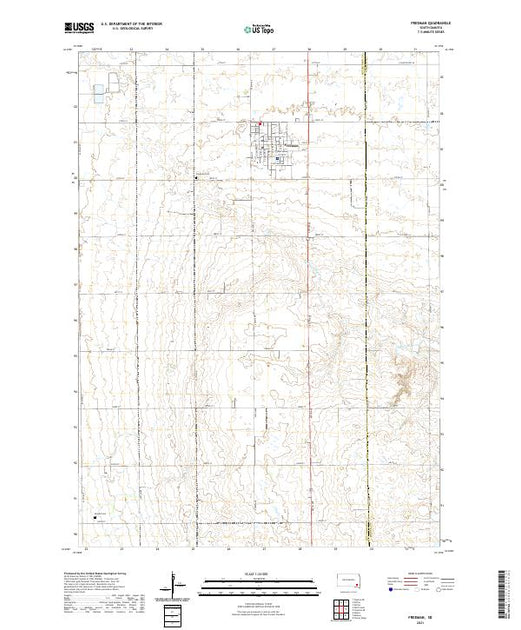 USGS US Topo 7.5-minute map for Freeman SD 2021 – American Map Store
