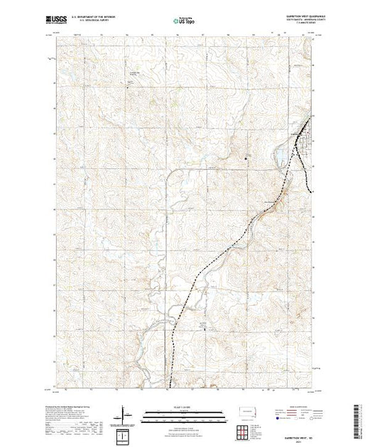USGS US Topo 7.5-minute map for Garretson West SD 2021 – American Map Store