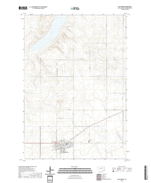 USGS US Topo 7.5-minute map for Gettysburg SD 2021 – American Map Store