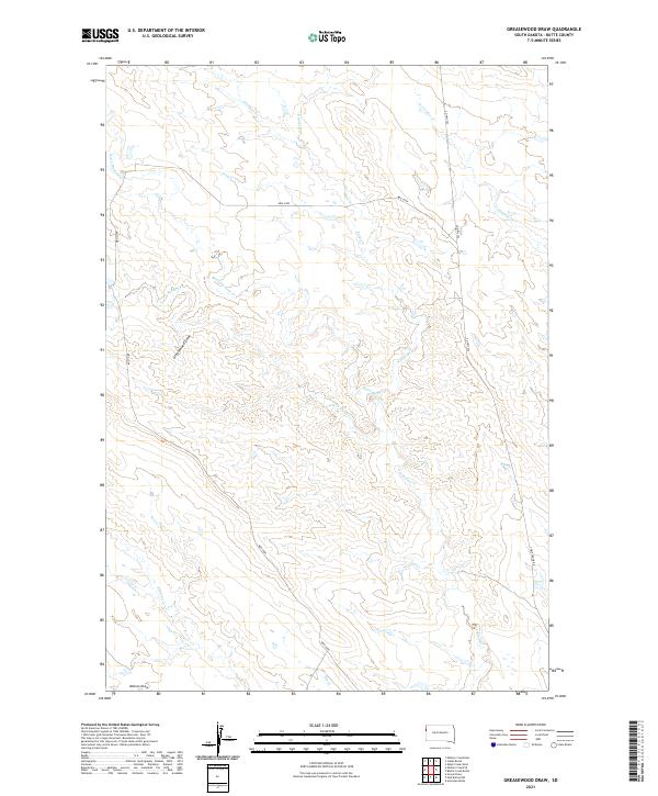 USGS US Topo 7.5-minute map for Greasewood Draw SD 2021 – American Map ...