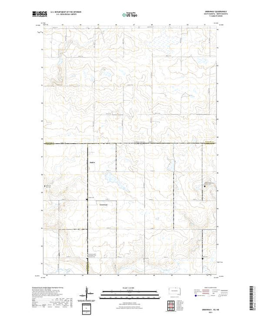 USGS US Topo 7.5-minute map for Greenway SDND 2021 – American Map Store