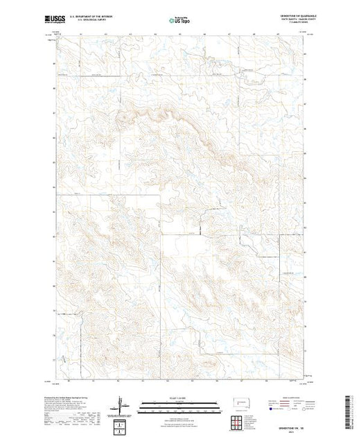 USGS US Topo 7.5-minute map for Grindstone SW SD 2021 – American Map Store