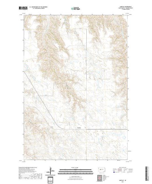USGS US Topo 7.5-minute map for Hartley SD 2021 – American Map Store