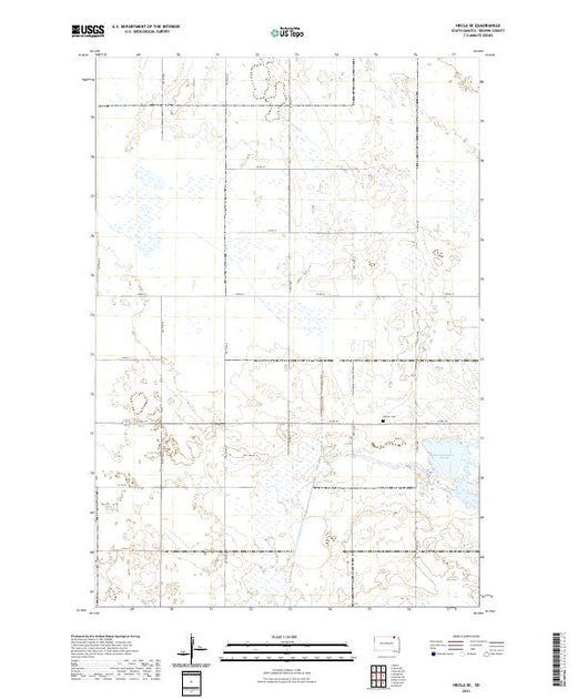 USGS US Topo 7.5-minute map for Hecla SE SD 2021 – American Map Store