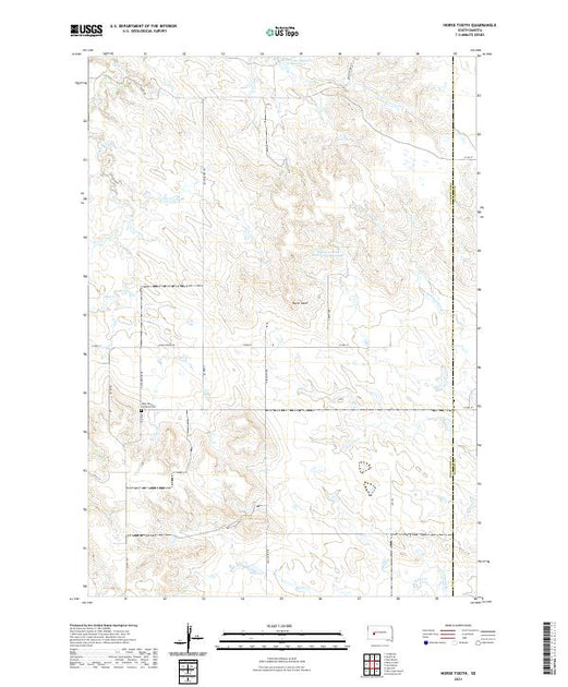 USGS US Topo 7.5-minute map for Horse Tooth SD 2021 – American Map Store