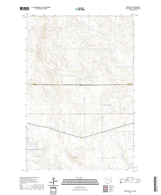 USGS US Topo 7.5-minute map for Hump Butte SDND 2021 – American Map Store