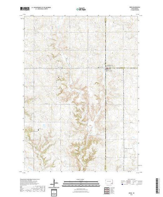 USGS US Topo 7.5-minute map for Irene SD 2021 – American Map Store