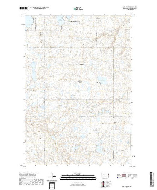 USGS US Topo 7.5-minute map for Lake Francis SD 2021 – American Map Store