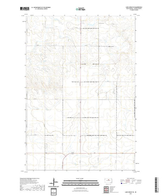 USGS US Topo 7.5-minute map for Lake Hurley SE SD 2021 – American Map Store