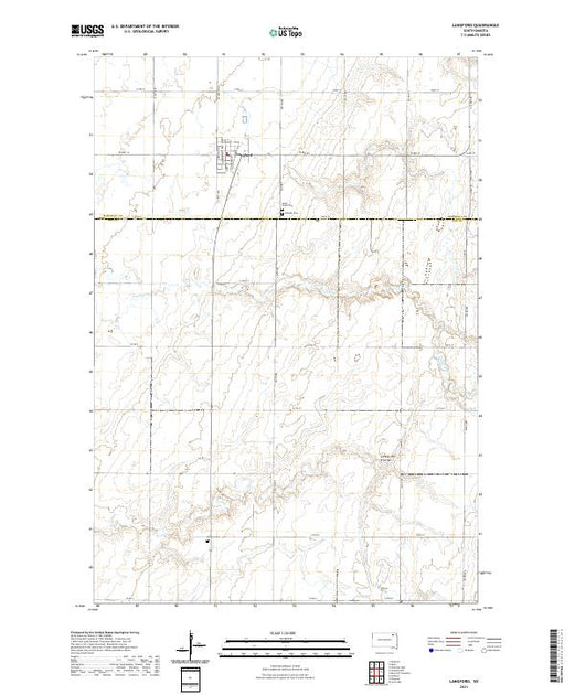 USGS US Topo 7.5-minute map for Langford SD 2021 – American Map Store