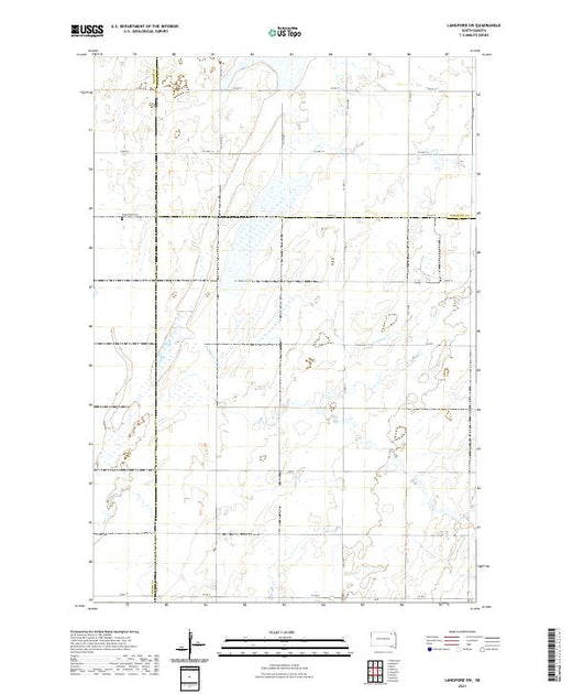 USGS US Topo 7.5-minute map for Langford SW SD 2021 – American Map Store