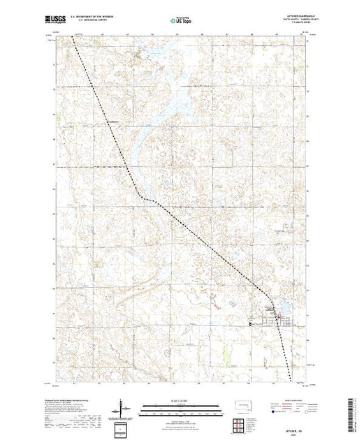 USGS US Topo 7.5-minute map for Letcher SD 2021 – American Map Store
