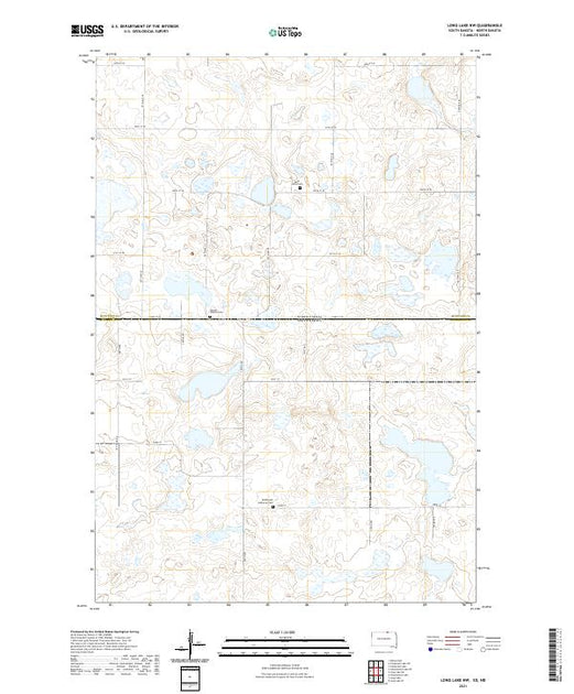 USGS US Topo 7.5-minute map for Long Lake NW SDND 2021 – American Map Store