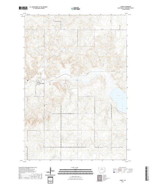 USGS US Topo 7.5-minute map for Lowry SD 2021 – American Map Store