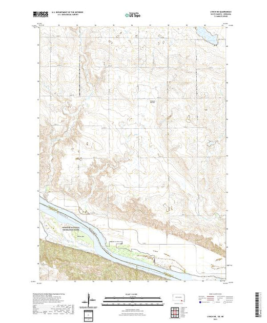 USGS US Topo 7.5-minute map for Lynch NE SDNE 2021 – American Map Store