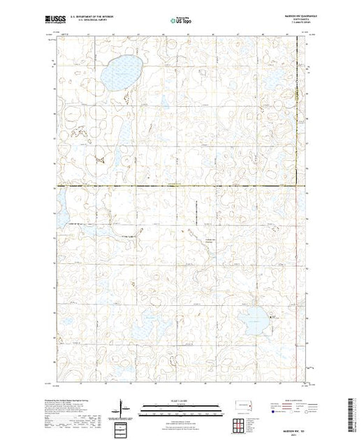 USGS US Topo 7.5-minute map for Madison NW SD 2021 – American Map Store