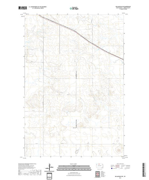 USGS US Topo 7.5-minute map for McLaughlin SW SD 2021 – American Map Store