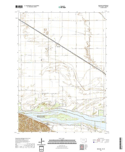 USGS US Topo 7.5-minute map for Meckling SDNE 2021 – American Map Store