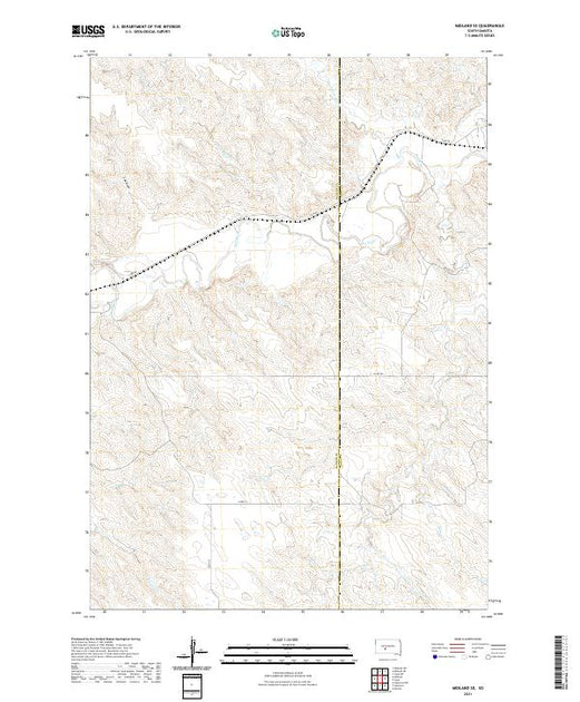 USGS US Topo 7.5-minute map for Midland SE SD 2021 – American Map Store