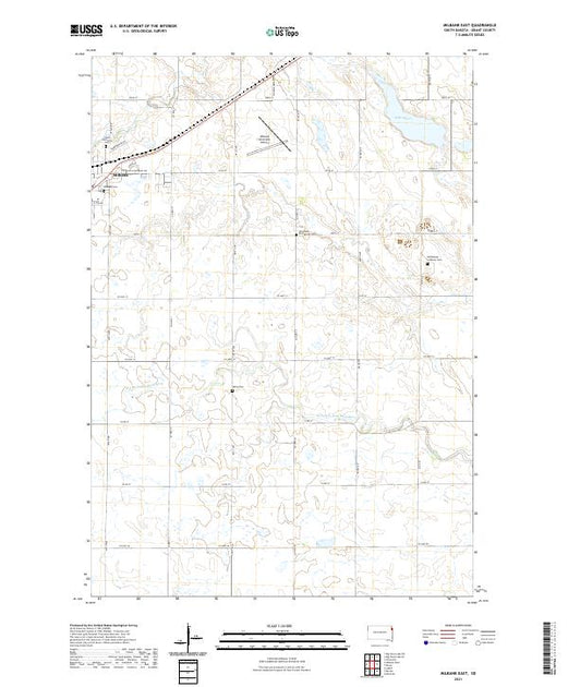 USGS US Topo 7.5-minute map for Milbank East SD 2021 – American Map Store