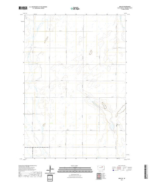 USGS US Topo 7.5-minute map for Mina SW SD 2021 – American Map Store