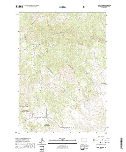 USGS US Topo 7.5-minute map for Mount Coolidge SD 2021 – American Map Store